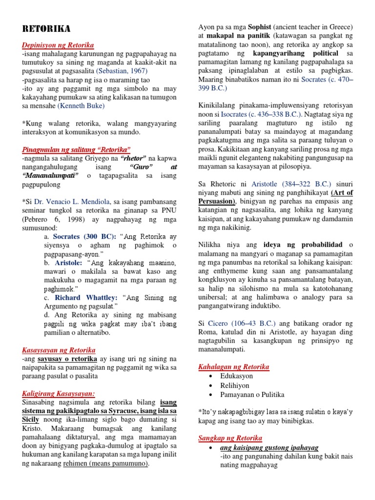 Retorika Reviewer | PDF