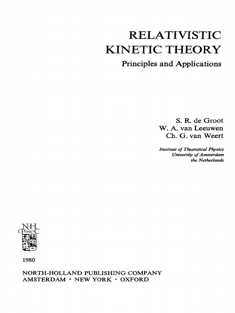 Relativistic Kinetic Theory PDF | PDF