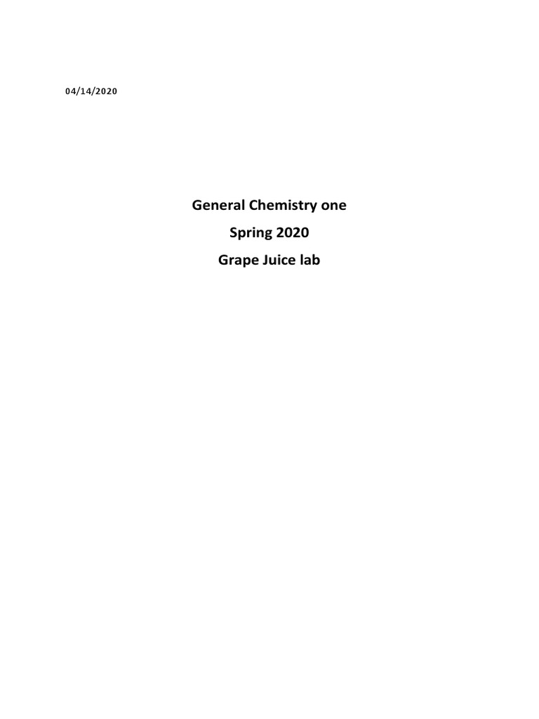 Grape Juice Lab | Download Free PDF | Titration | Chemistry