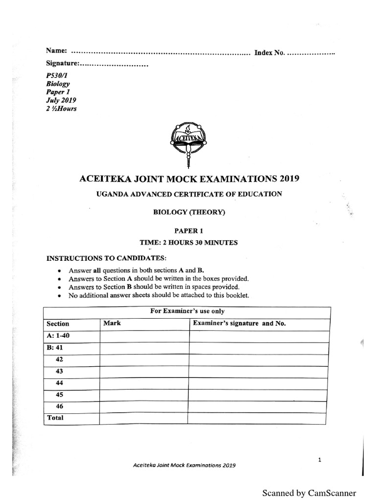A Level Bio 1 Aceiteka PDF | PDF