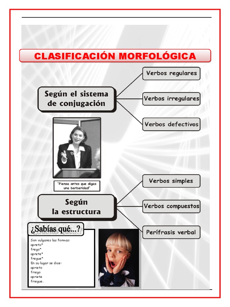 Clasificación morfológica de verbos | PDF | Sintaxis | Relaciones ...