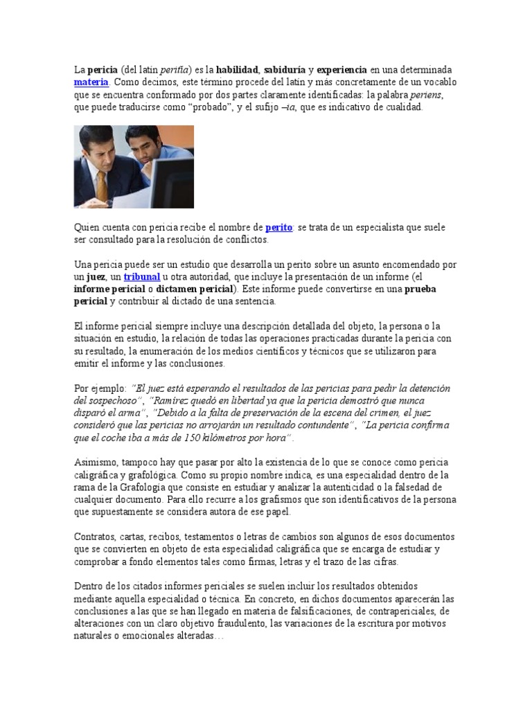 Definición y función de la pericia | PDF | Testigo experto | Gobierno