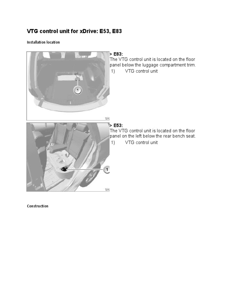 VTG Control Unit For Xdrive BMW E83 | PDF | Electrical Components ...