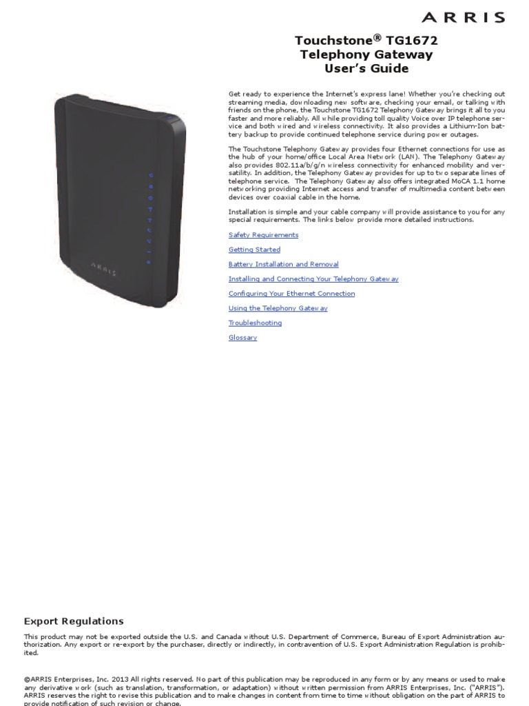 Manual-1812 ARRIS PDF | PDF | Telephone | Local Area Network