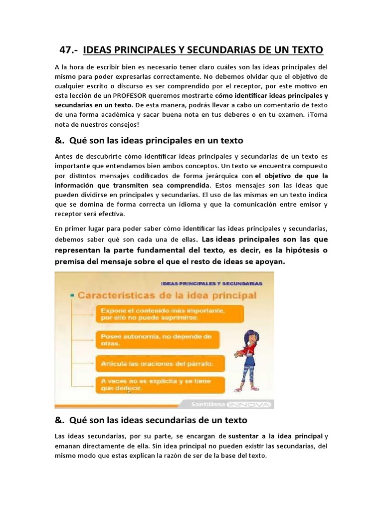 Identificación de Ideas en un Texto | PDF