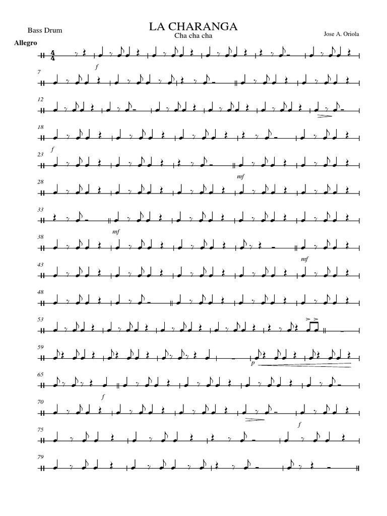 La Charanga: Bass Drum Cha Cha Cha | PDF