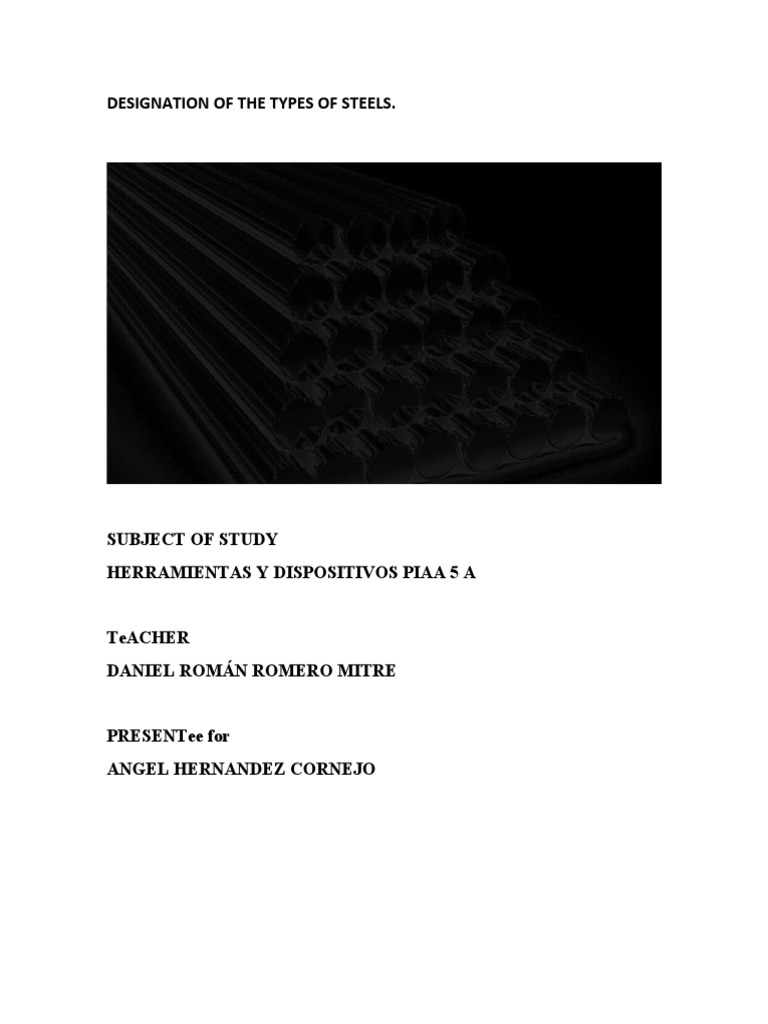 Designation of The Types of Steels | PDF | Alloy | Steel