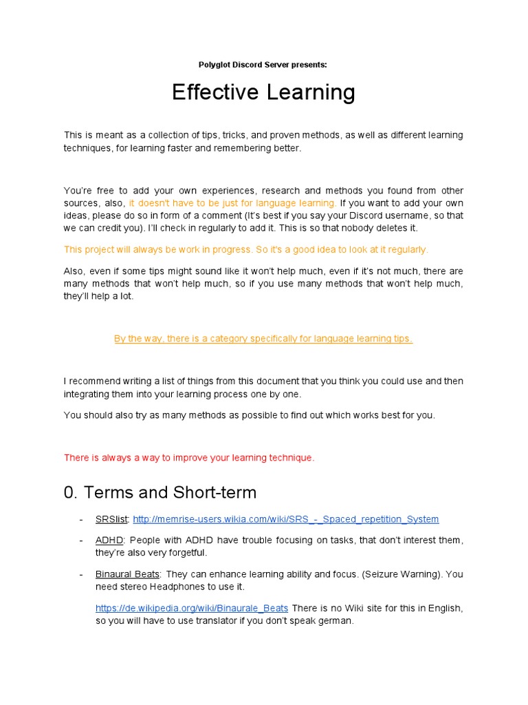 Effective Learning Techniques Guide | PDF | Language Acquisition | Kanji