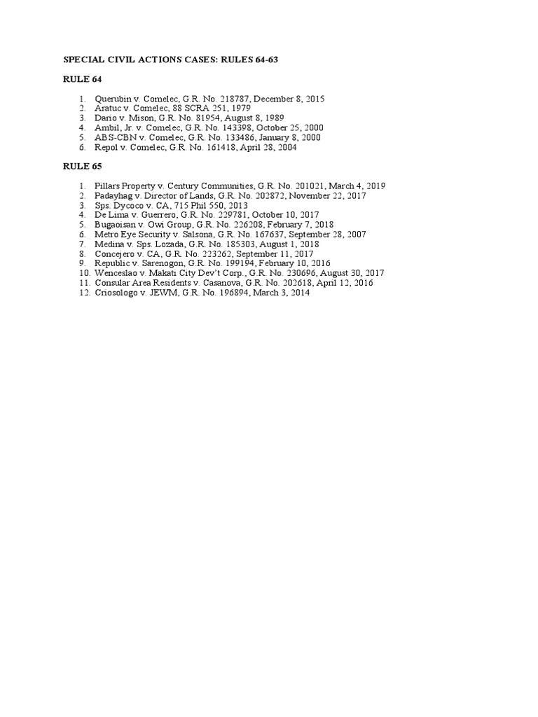 Sca Cases Rules 64-65 | PDF | Social Science | Law