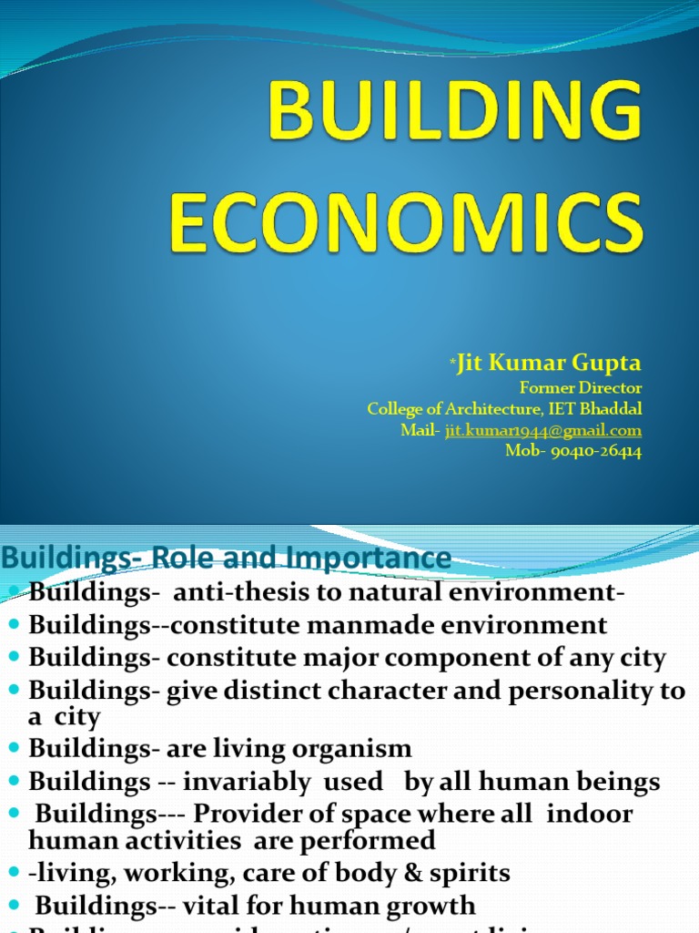 Buildingeconomics Mrsptu Bhatinda 17 10 18 Copy 181019071731 PDF | PDF ...