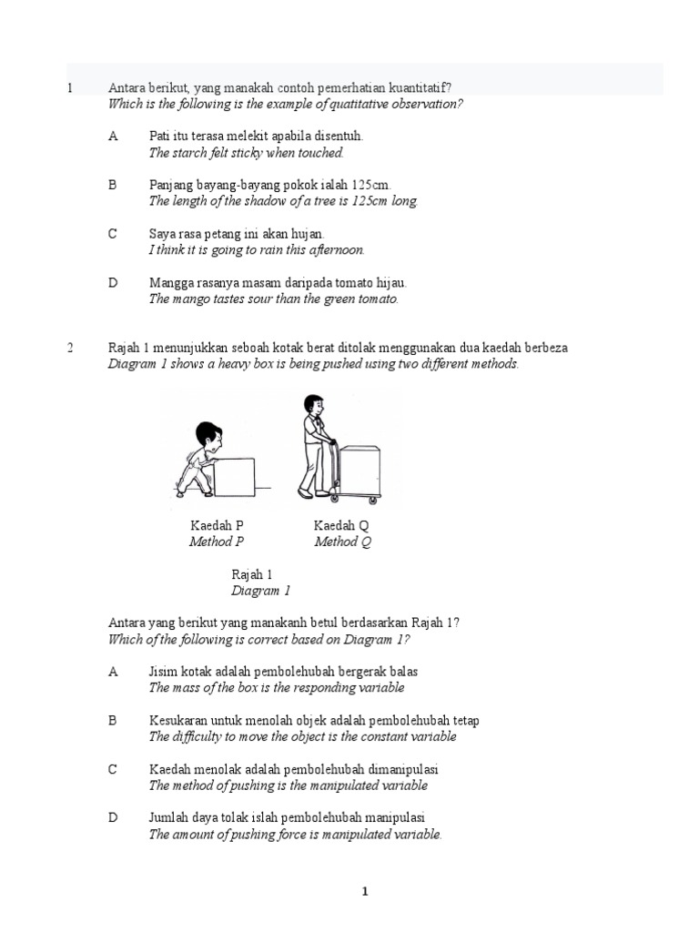 Contoh Pemerhatian Sains Kuantitatif | PDF