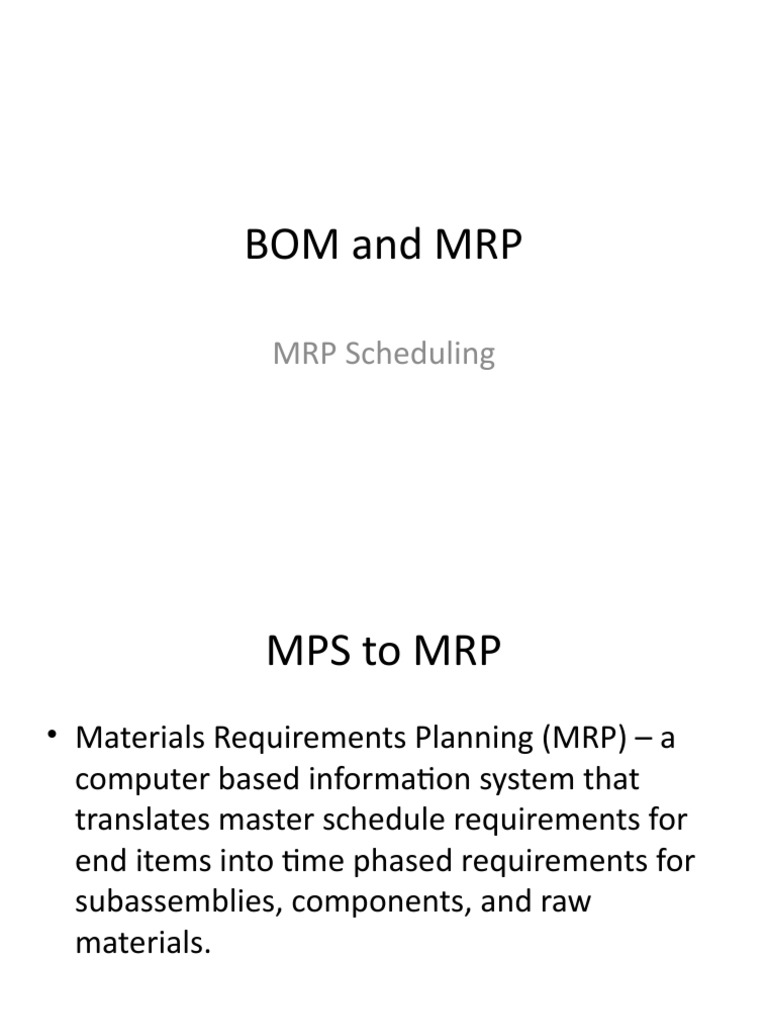 MRP and Examples | PDF | Industries | Production And Manufacturing