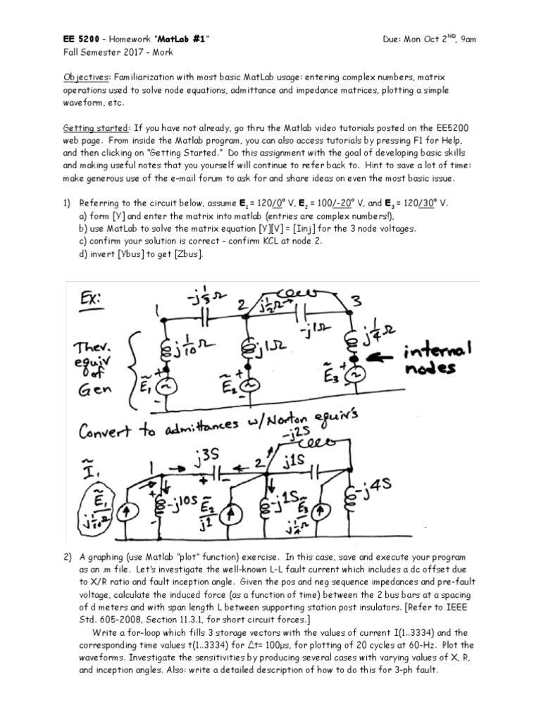 Ee 5200 - Homework "Matlab #1" | PDF