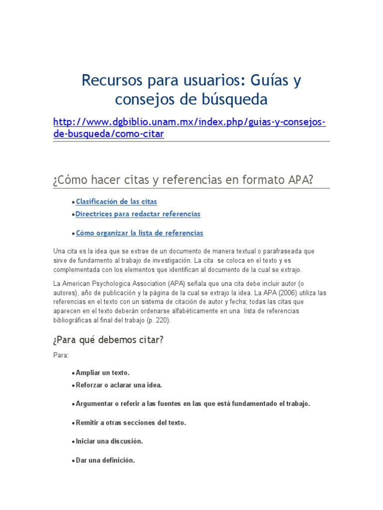 Apa Unam-Comie | PDF | Citación | Estilo apa