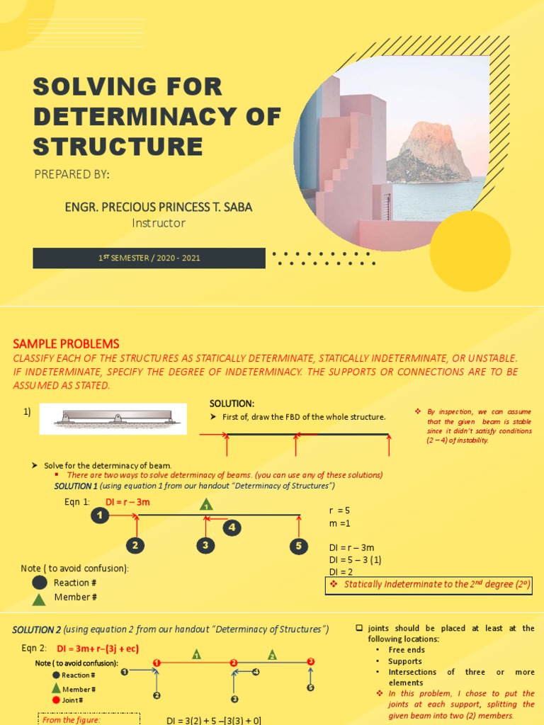 DETERMINACY (Sample Problems) | PDF | Truss | Equations