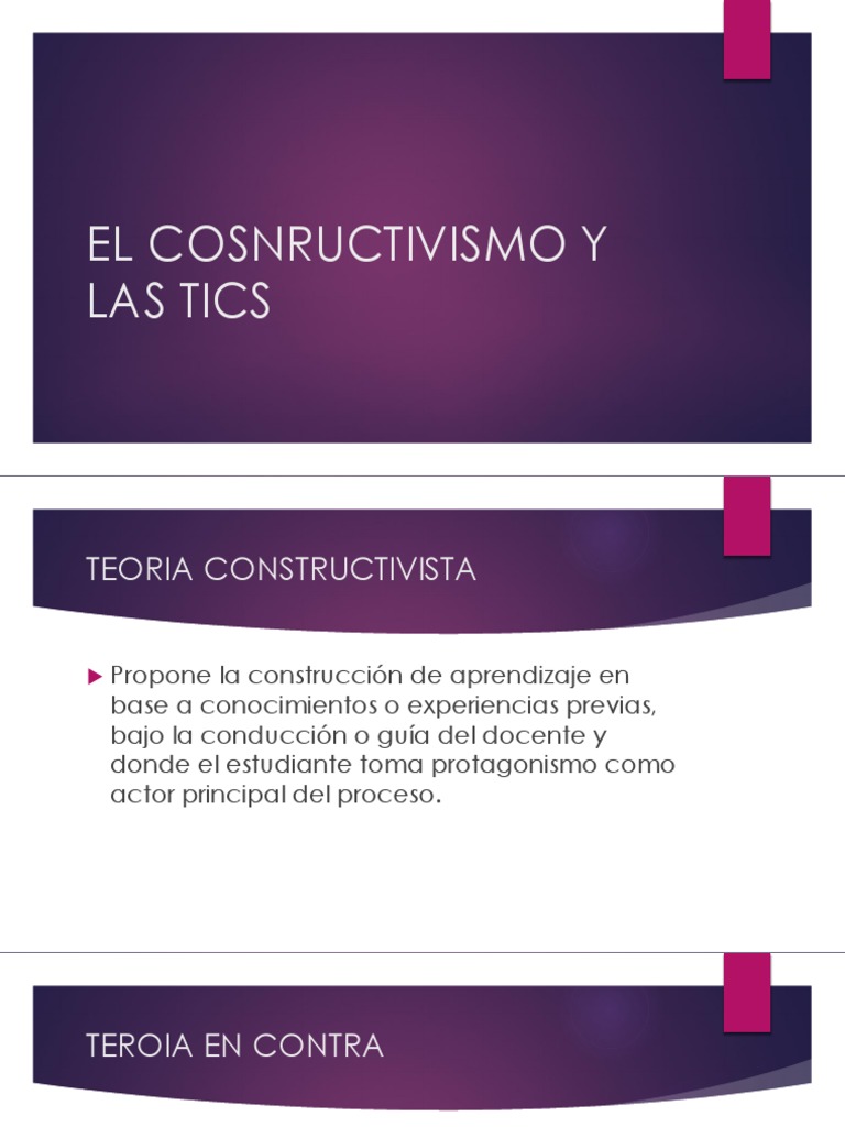 Constructivismo y Tics | PDF | Constructivismo (filosofía de la educación) | Maestros
