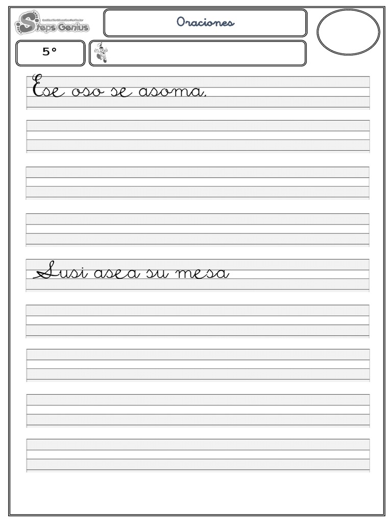 Oraciones con la letra S para niños | PDF | Métodos y materiales de ...