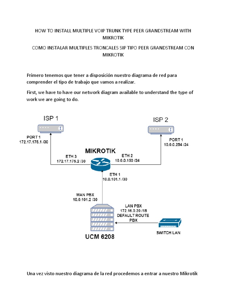 Como Instalar Multiples Troncales Sip Tipo Peer Grandstream Con Mikrotik | PDF | protocolo de ...