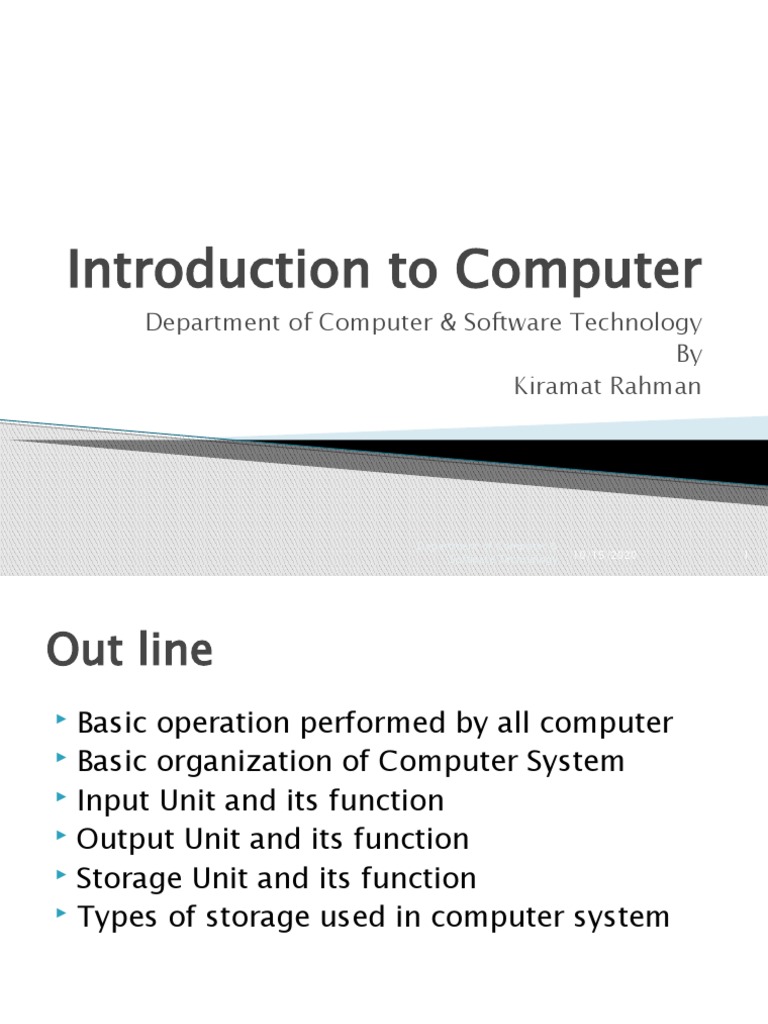 An Introduction to the Basic Functions, Organization, and Components of Computer Systems | PDF ...