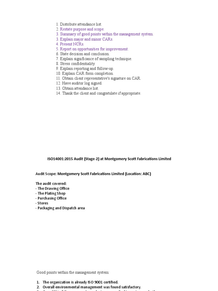 Closing Meeting | PDF | Internal Audit | Audit