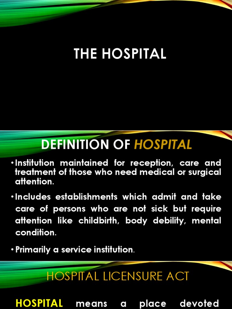 7724 (11) The Hospital and Pertinent Laws and Regulations | Download ...