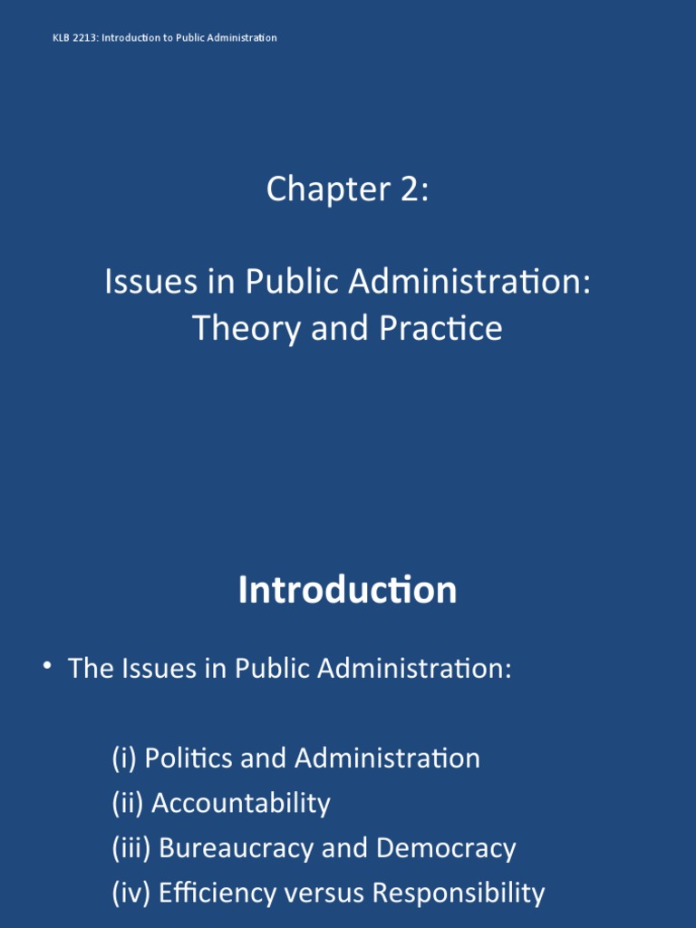 Issues in Public Administration: Theory and Practice | PDF ...
