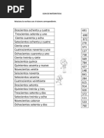 Escritura y Ejercicios de Números Hasta El 1000 | PDF
