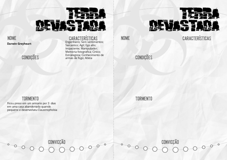 Ficha Terra Devastada Preenchivel PDF | PDF