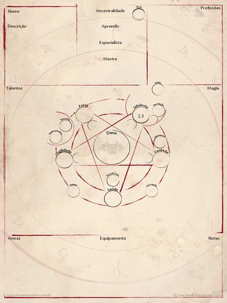 Ficha Shadow of The Demon Lord Editavel PDF | PDF | Lazer