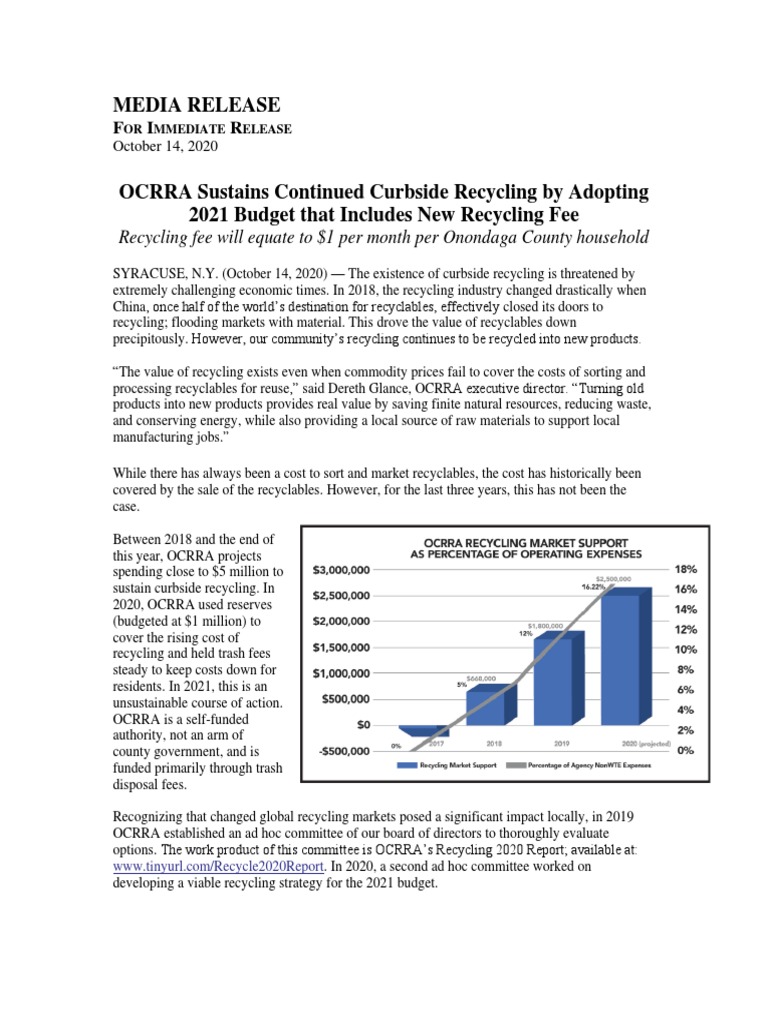 OCRRA Recycling | PDF | Recycling | Waste Management