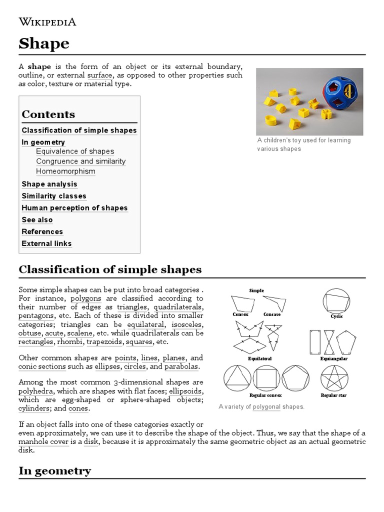 Shape: Classification of Simple Shapes in Geometry | PDF | Shape ...