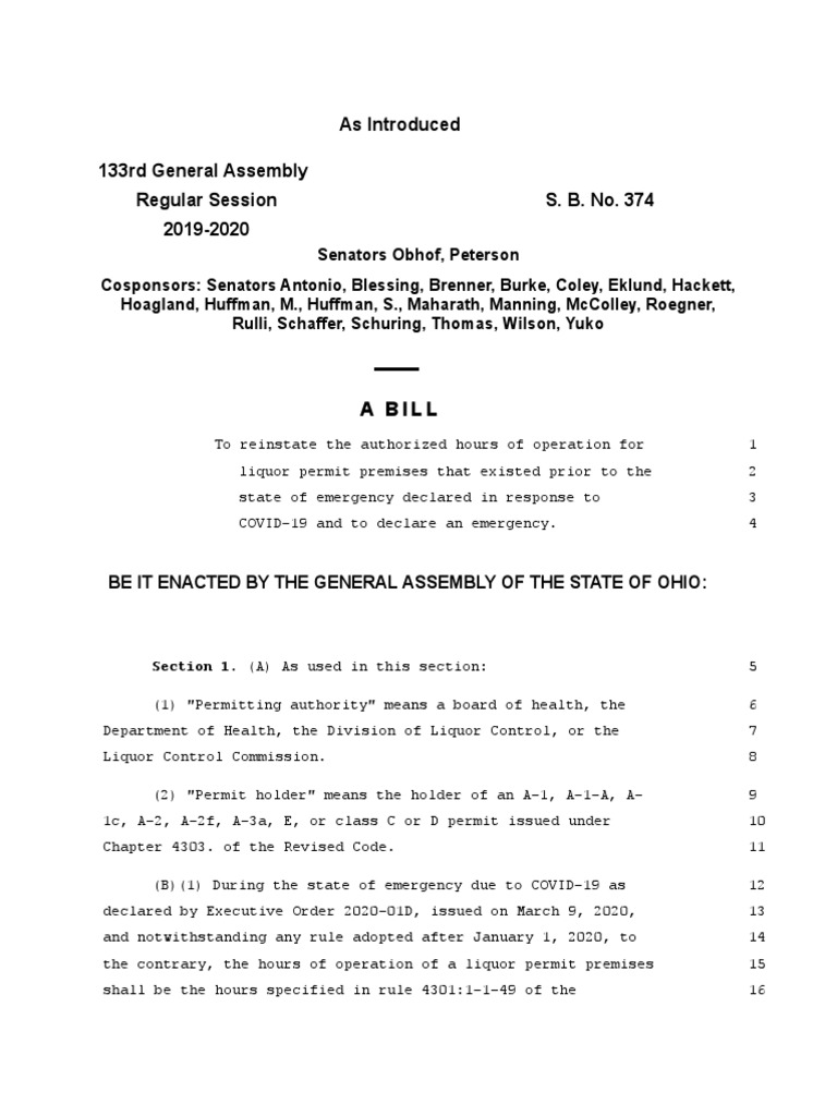 Senate Bill 374 | Government Information | Politics
