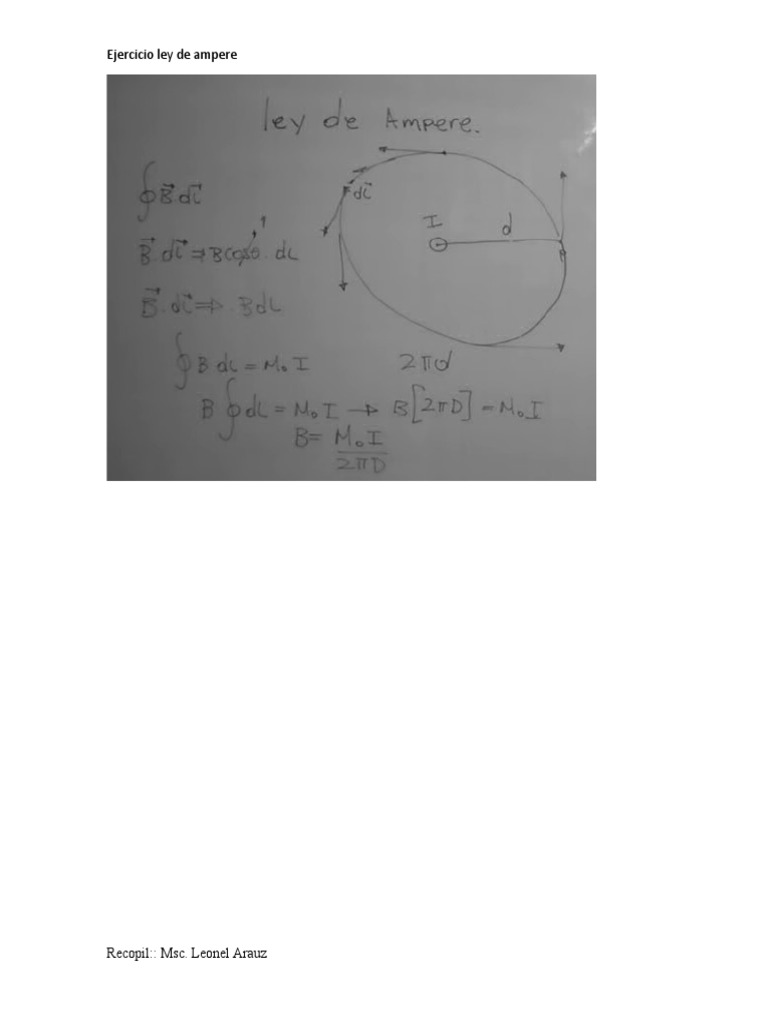Ejercicio Ley de Ampere | PDF | Campo magnético | Vector Euclidiano