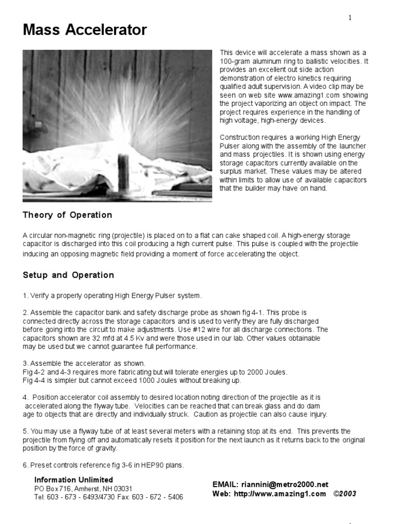 Mass Accelerator: Theory of Operation | PDF