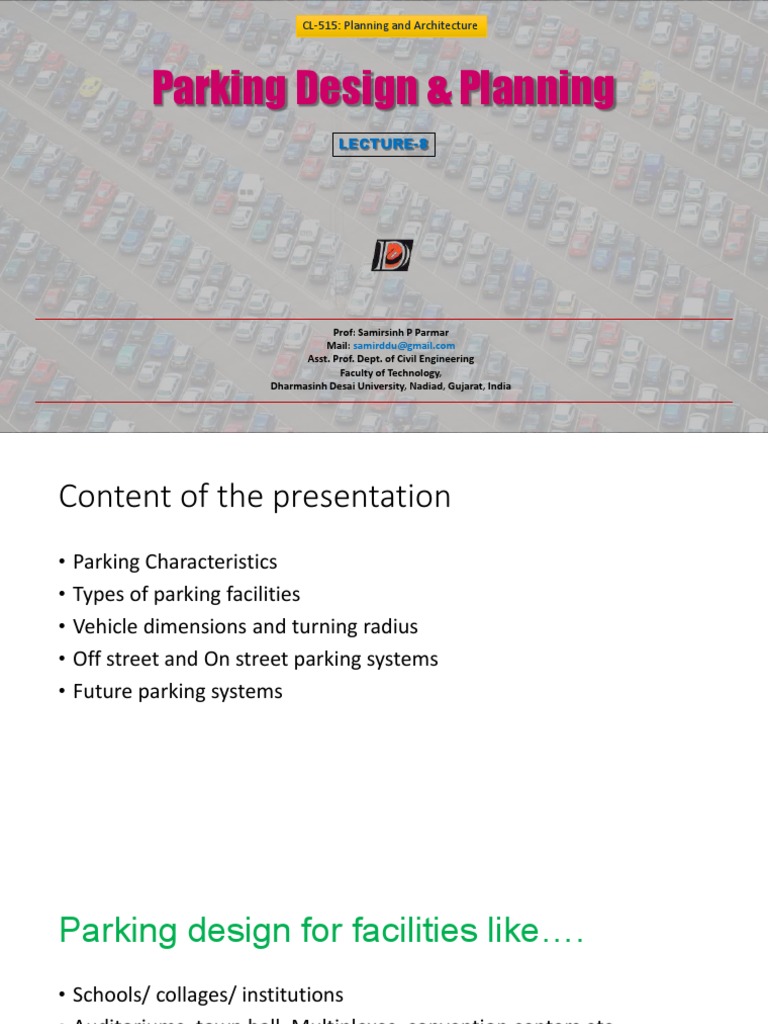 Parking Space Design Strategies | PDF | Parking | Parking Lot