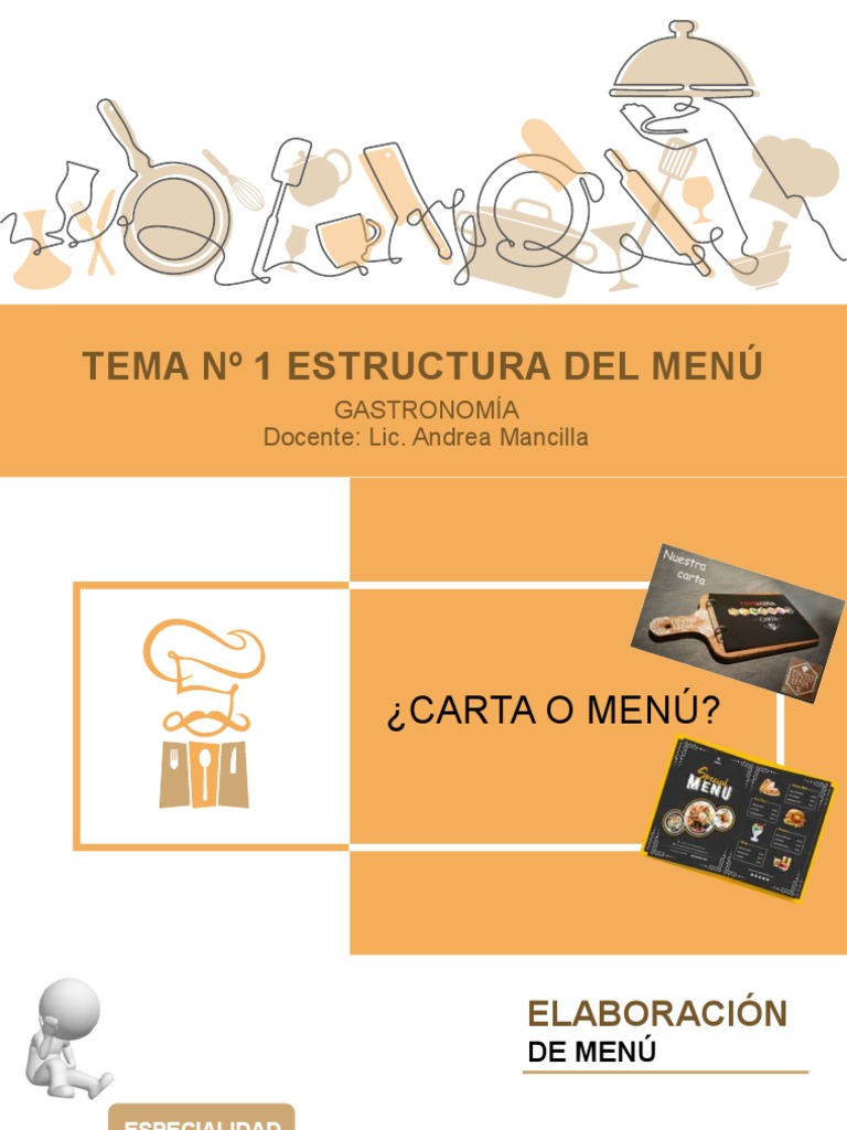 Tema Nº1 Estructura Del Menu | PDF | Postres | Menú