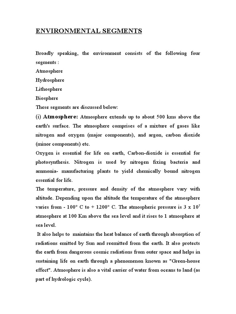 Environmental Segments: (I) Atmosphere | Download Free PDF | Greenhouse ...