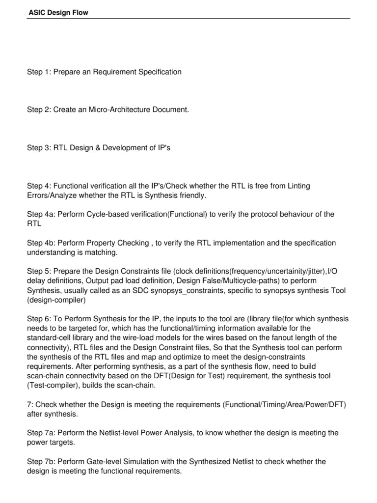 Asic Design Flow | PDF