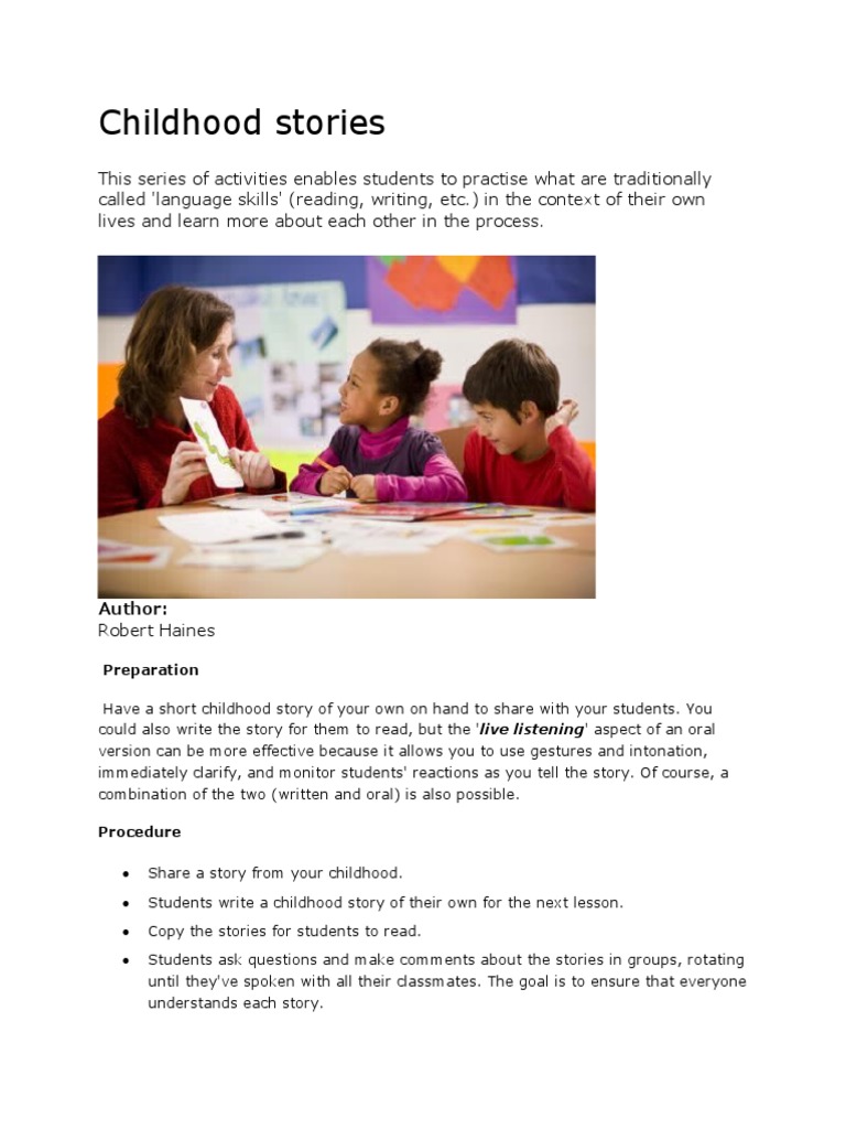 Childhood Stories: Author | PDF