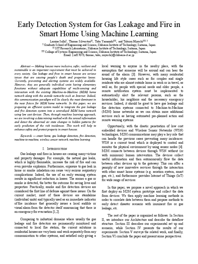 Early Detection System For Gas Leakage and Fire in Smart Home Using ...