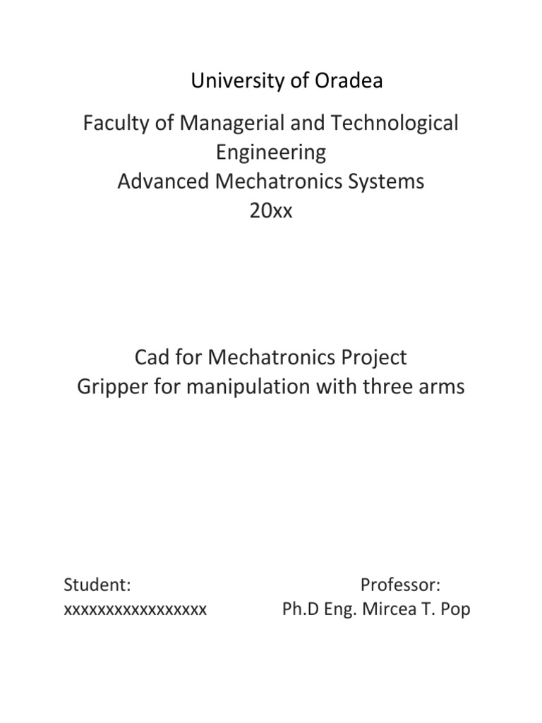 Cad For Mechatronics Project - EXAMPLE | PDF | Computer Aided Design ...