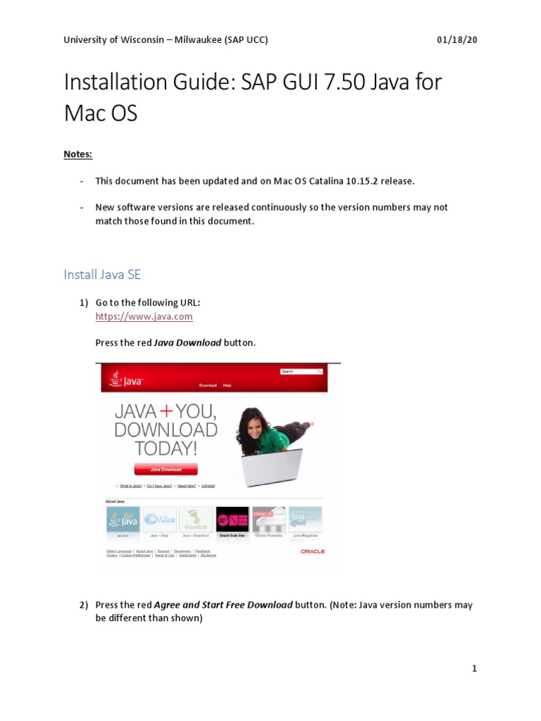 Installation Guide: SAP GUI 7.50 Java For Mac OS | PDF | System ...