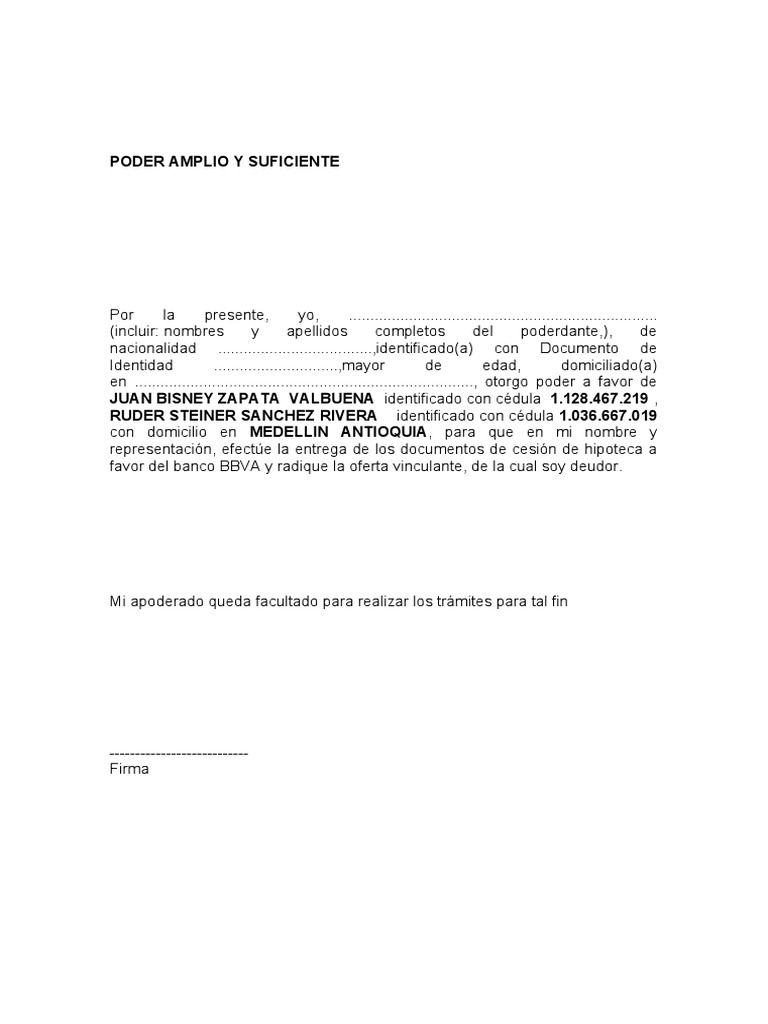 Poder Amplio y Suficiente Medellin | PDF