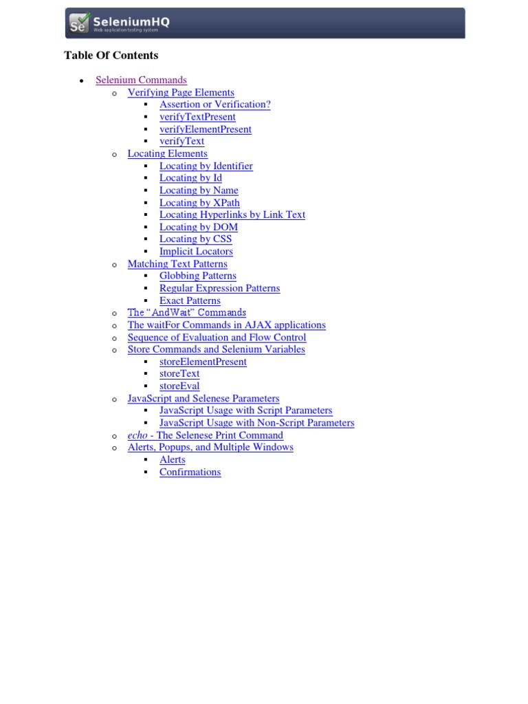 Selenium Commands | PDF | X Path | Document Object Model