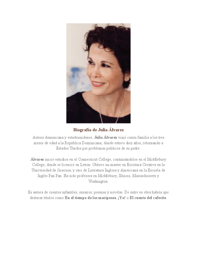 Biografía de Julia Álvarez | PDF