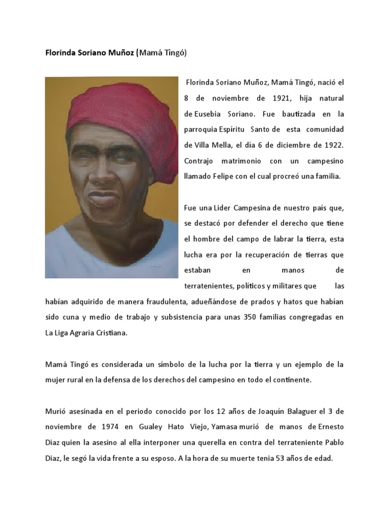Biografía de Mamá Tingó: Florinda Soriano | PDF
