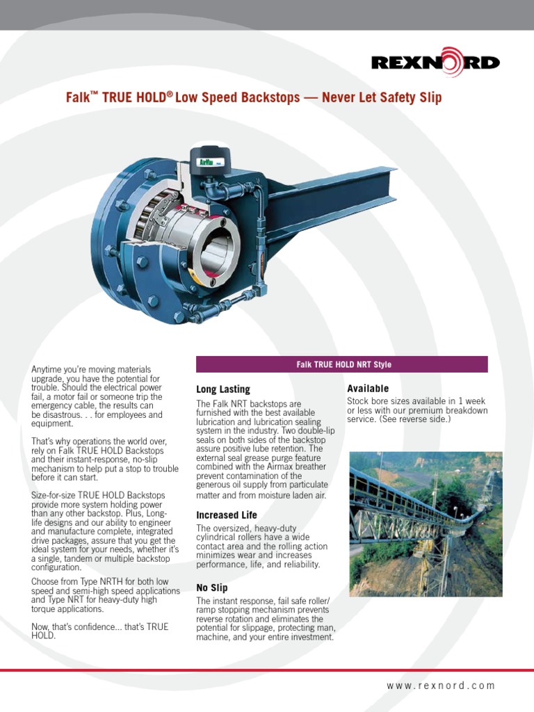 561 100 - Falk True Hold Low Speed Backstops - Product Sheet | PDF ...