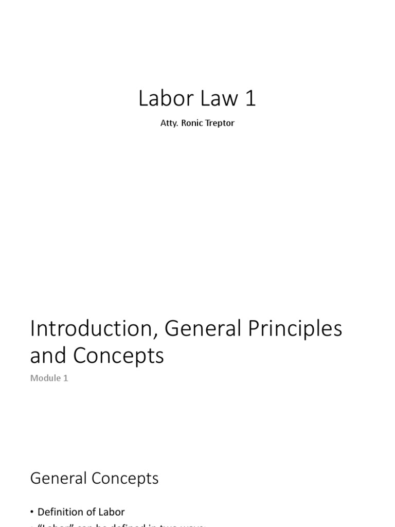 Labor 1 - Module 1 - Introduction, General Principles and Concepts PDF ...