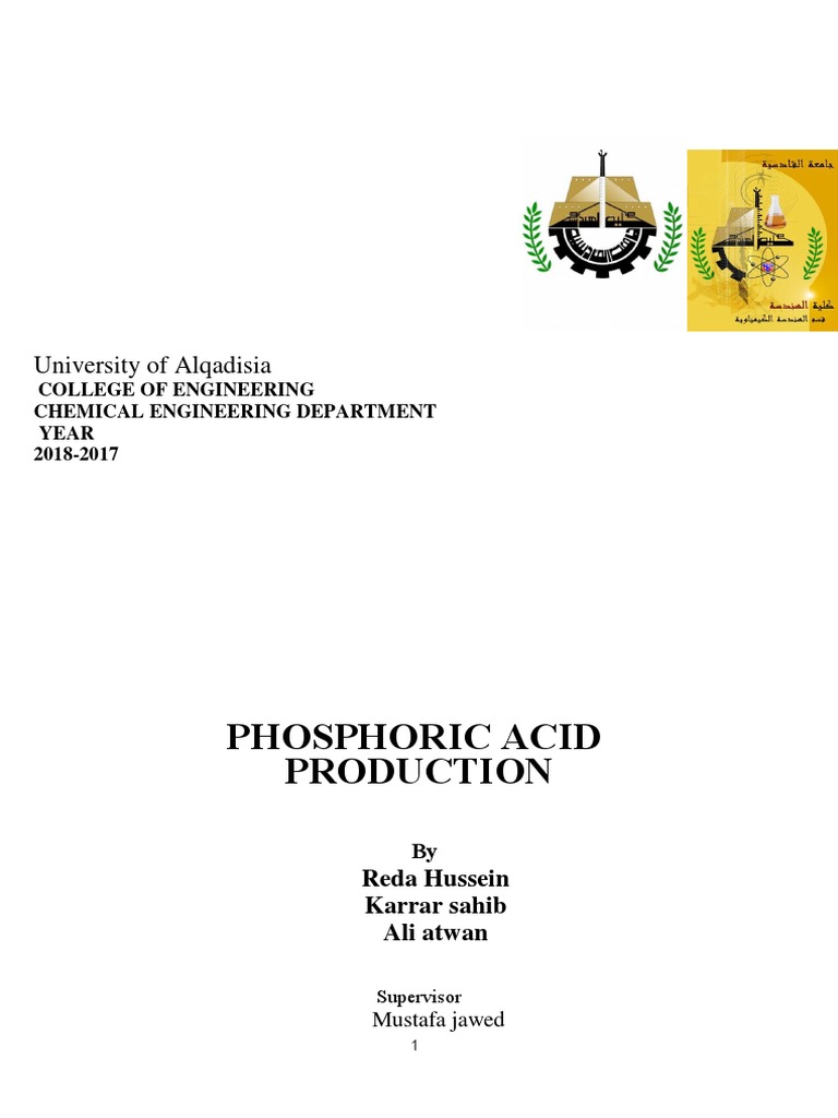 Phosphoric Acid Production: University of Alqadisia | PDF | Phosphorus ...