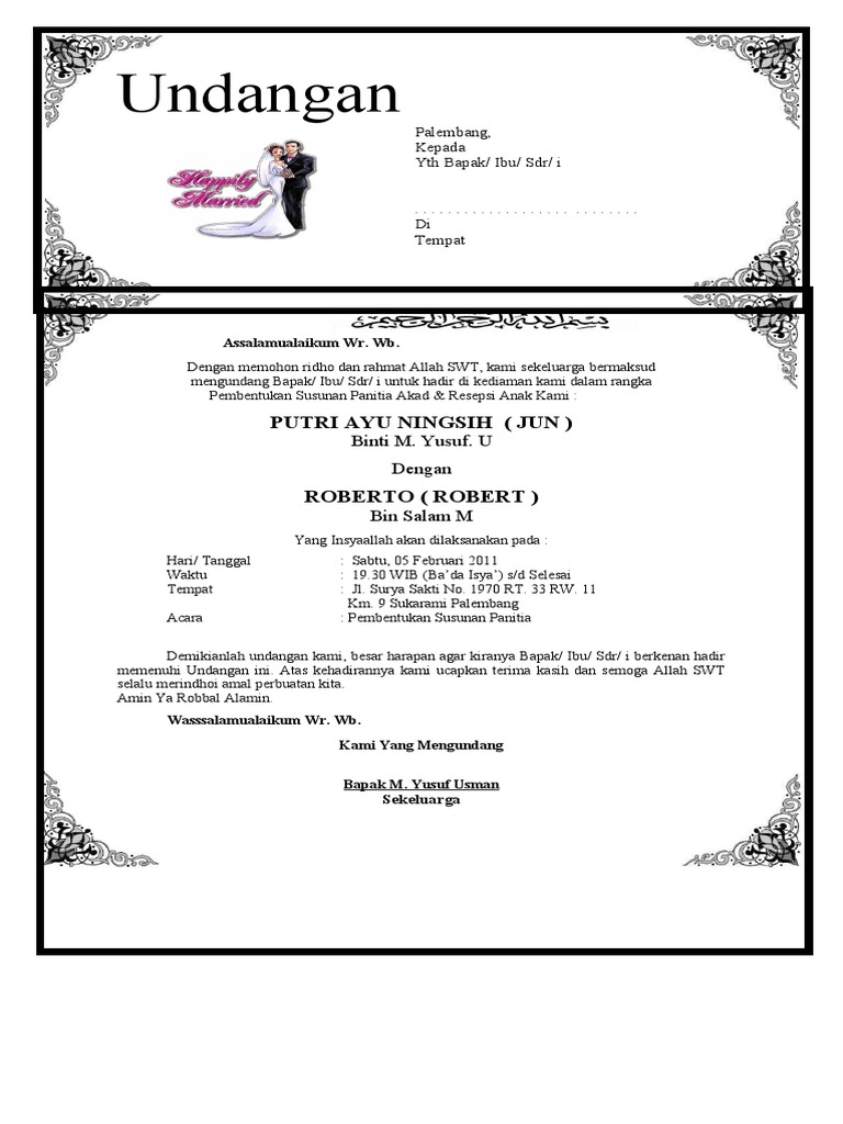 Format Undangan Bgussss | PDF